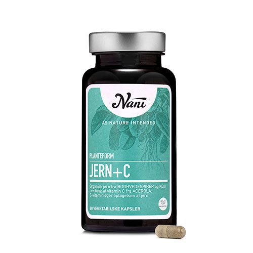NANI - Jern+C på organisk planteform 60 stk. vegetabilske kapsl. – Livna.fo